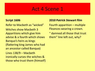 Comparison of macbeth script & film adaption | PPTX