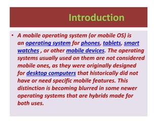 Comparison of mobile operating systems | PPTX