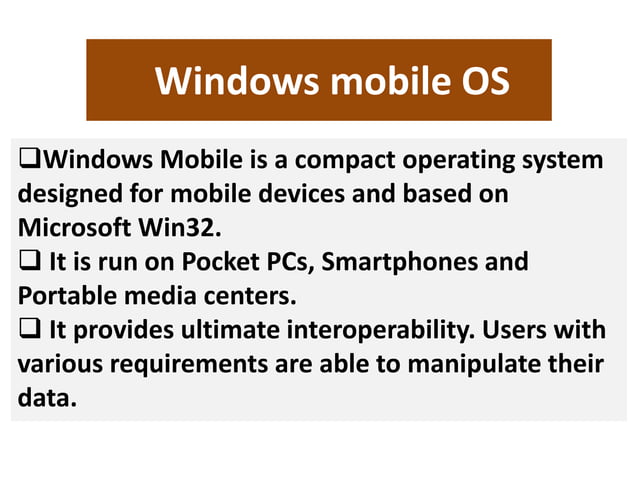 Comparison of mobile operating systems | PPTX