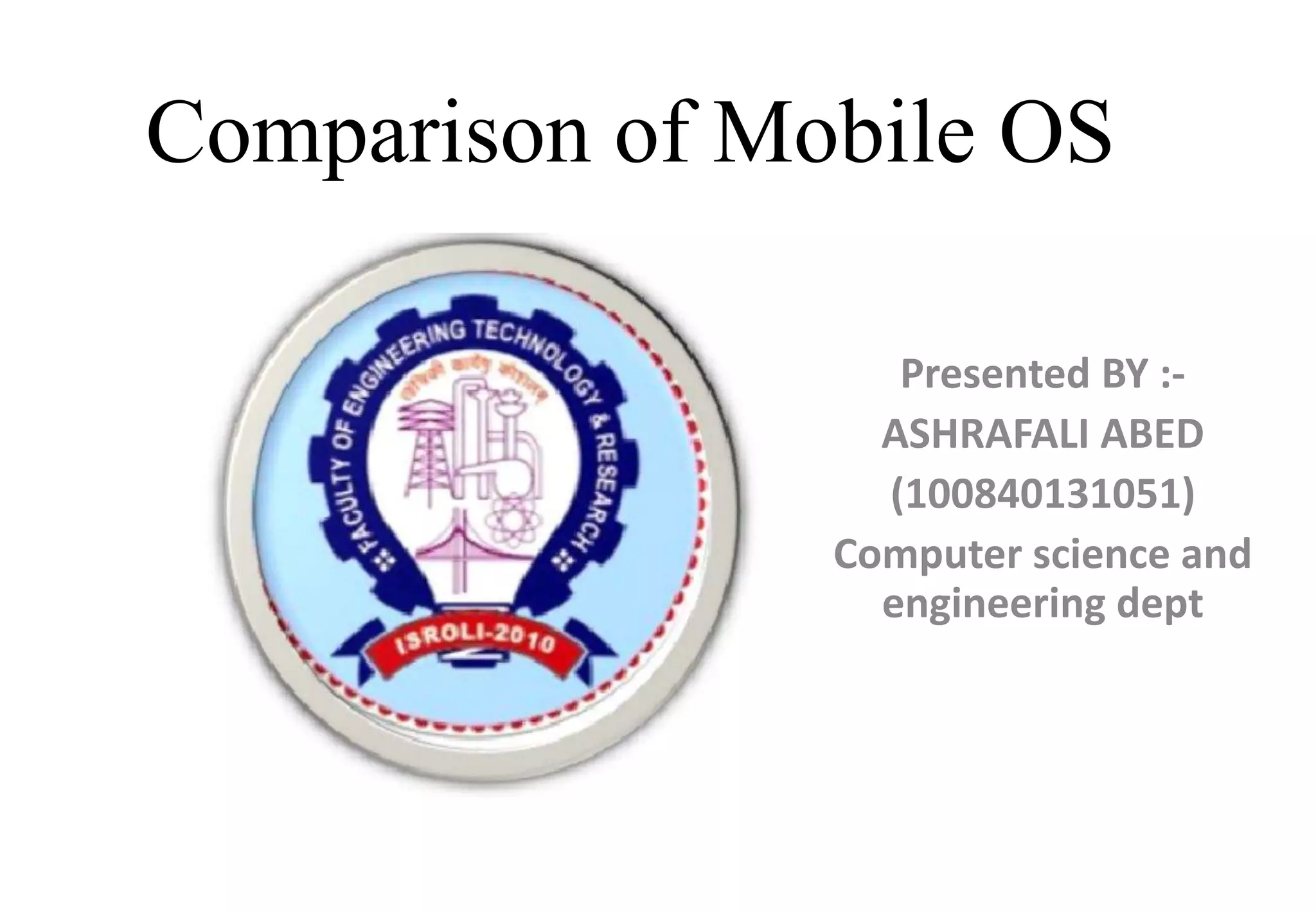 Comparison of mobile os | PPTX