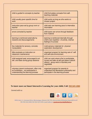 Comparison of montessori & traditional education | DOCX