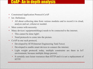 Comparison of mqtt and coap protocol | PPT