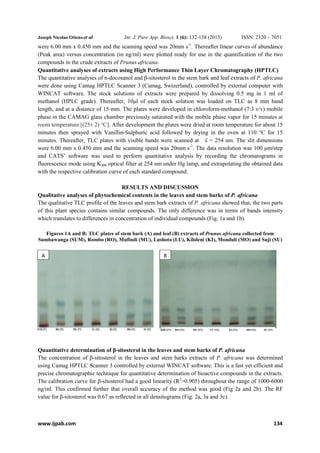 Comparison of n docosanol and β - sitosterol content in the leaf and ...