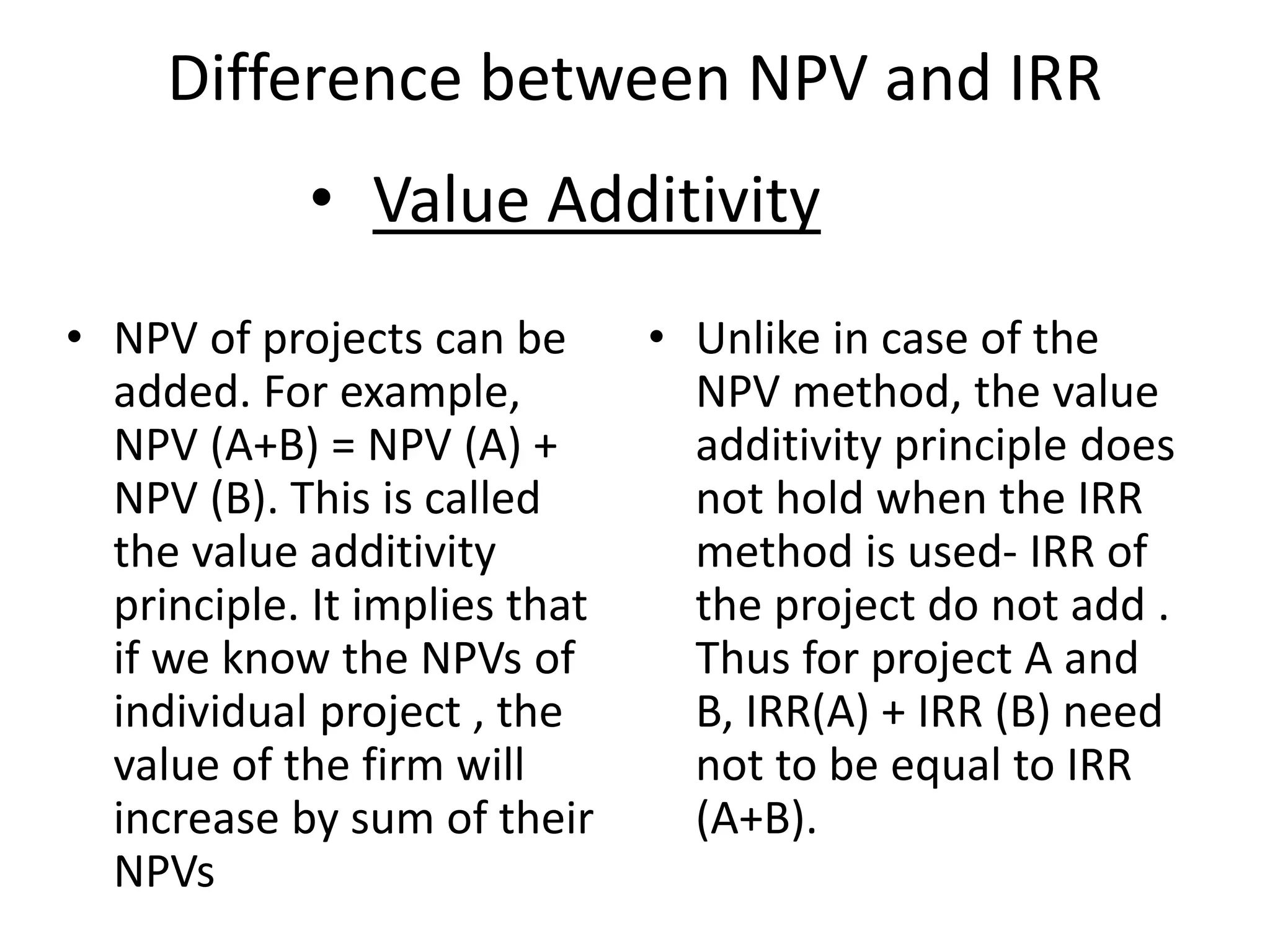 Comparison of npv with irr | PPTX | Business Accounting & Finance ...