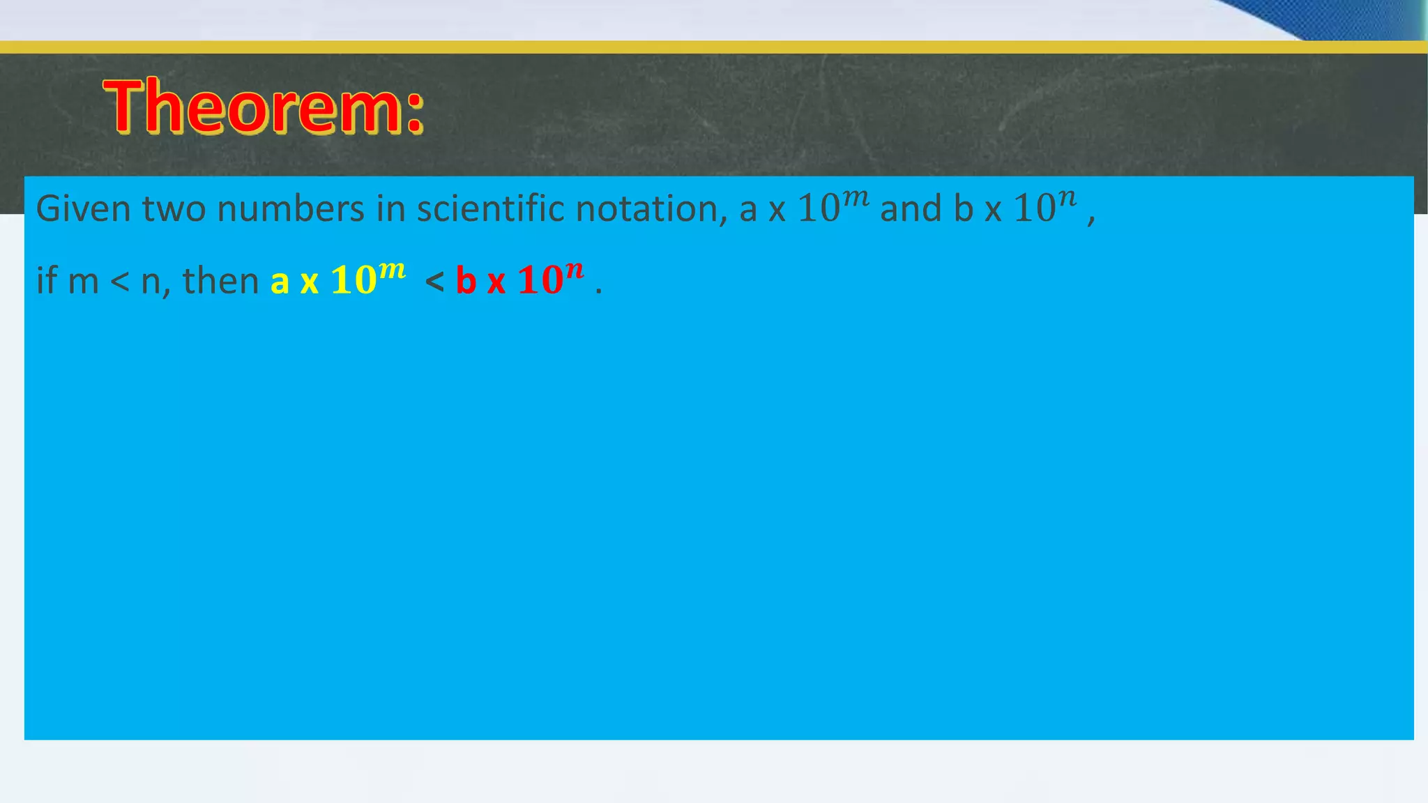 Comparison of number written in scientific notation | PPTX