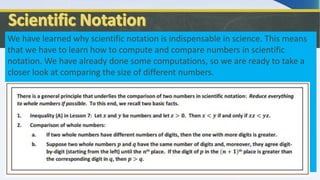 Comparison of number written in scientific notation | PPTX