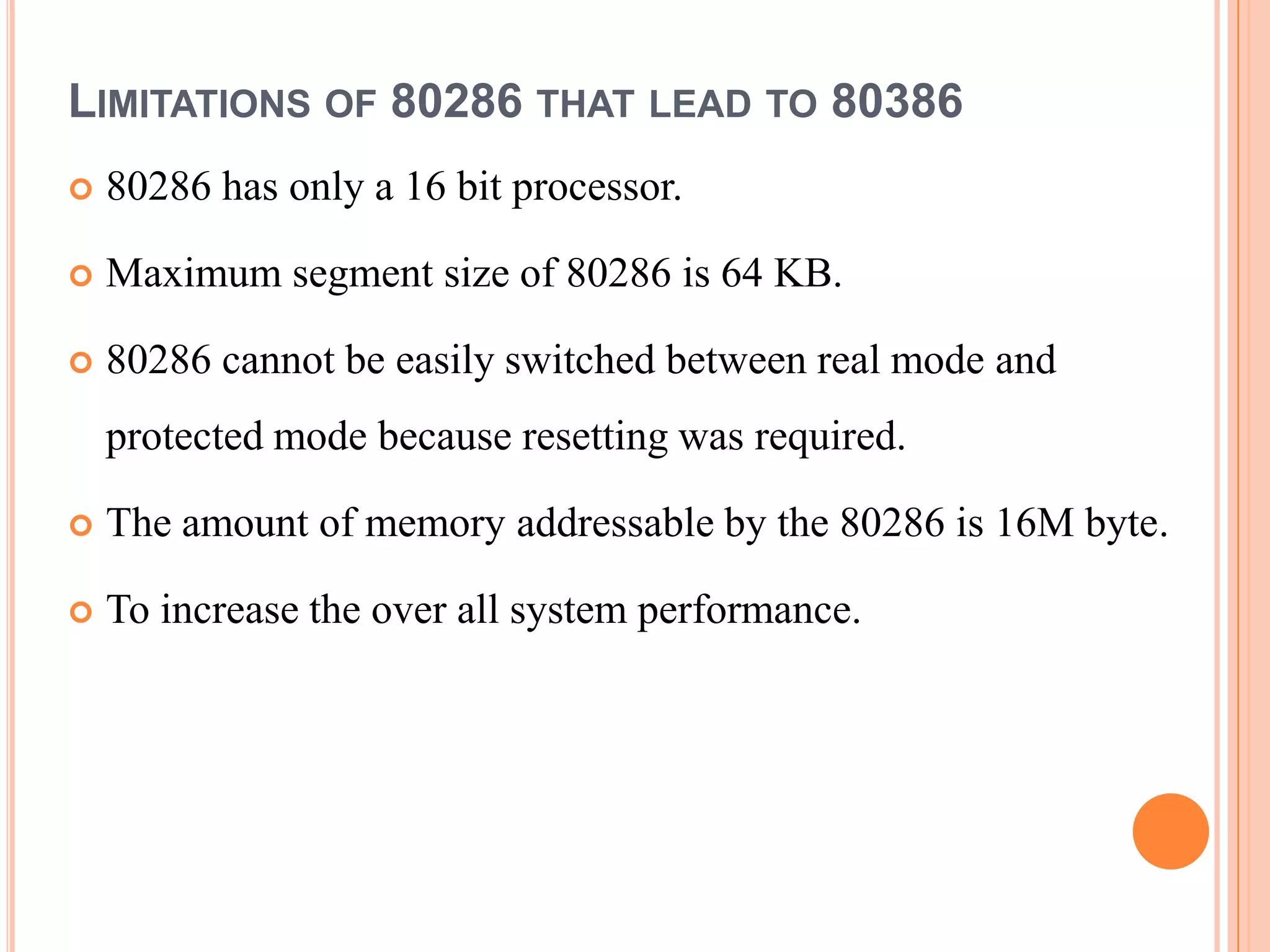 Comparison of pentium processor with 80386 and 80486 | PPTX