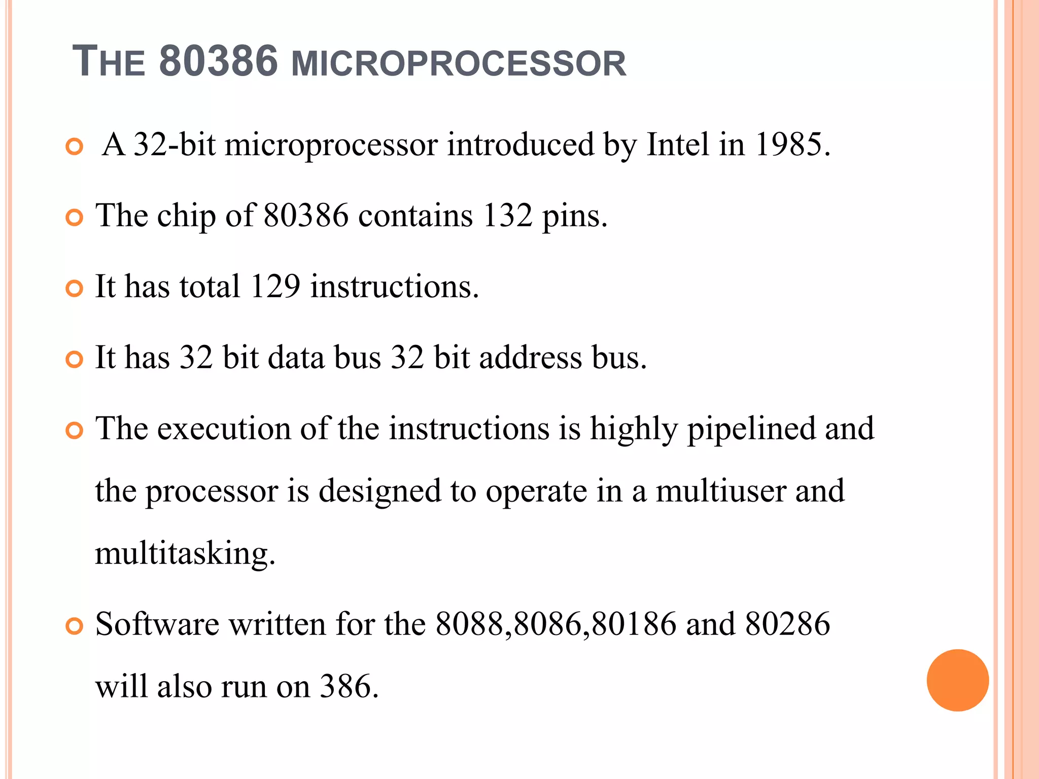 Comparison of pentium processor with 80386 and 80486 | PPTX