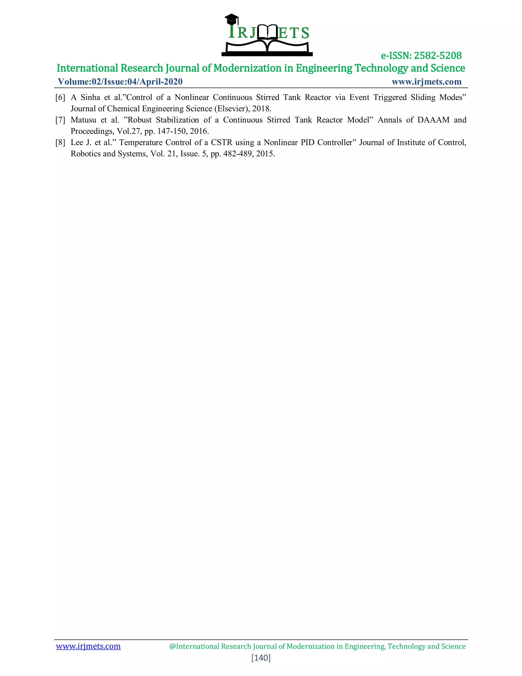 Comparison Of Pid And Mpc Controllers For Continuous Stirred Tank