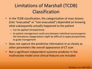Marshall and Rotterdam CT scan grading | PPTX