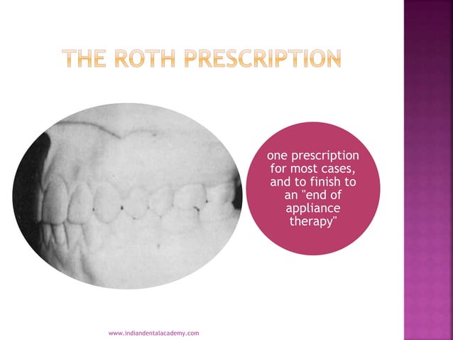 Comparison of The Roth prescription,Alexander prescription & MBT ...