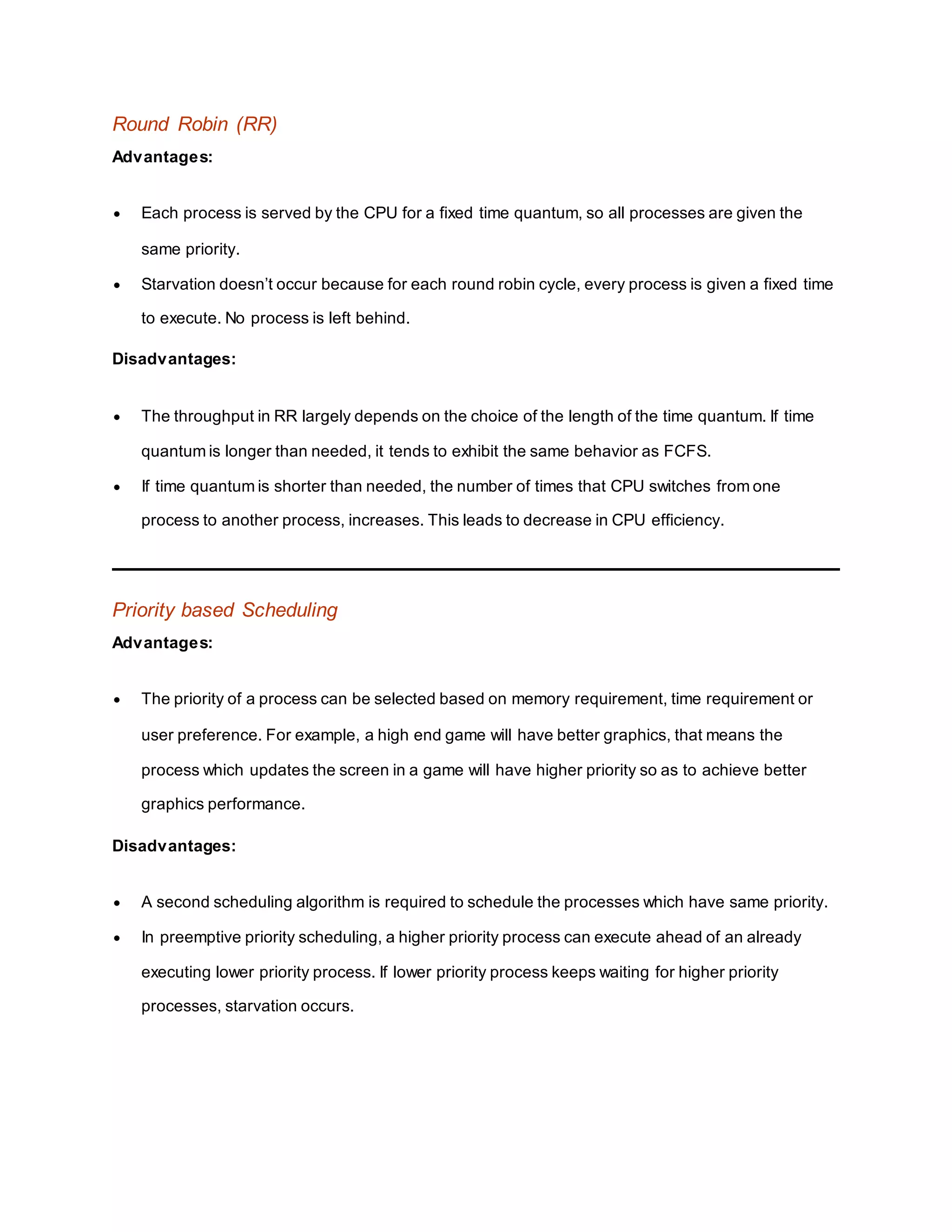 Comparison Of Scheduling Algorithms Docx Computing Technology