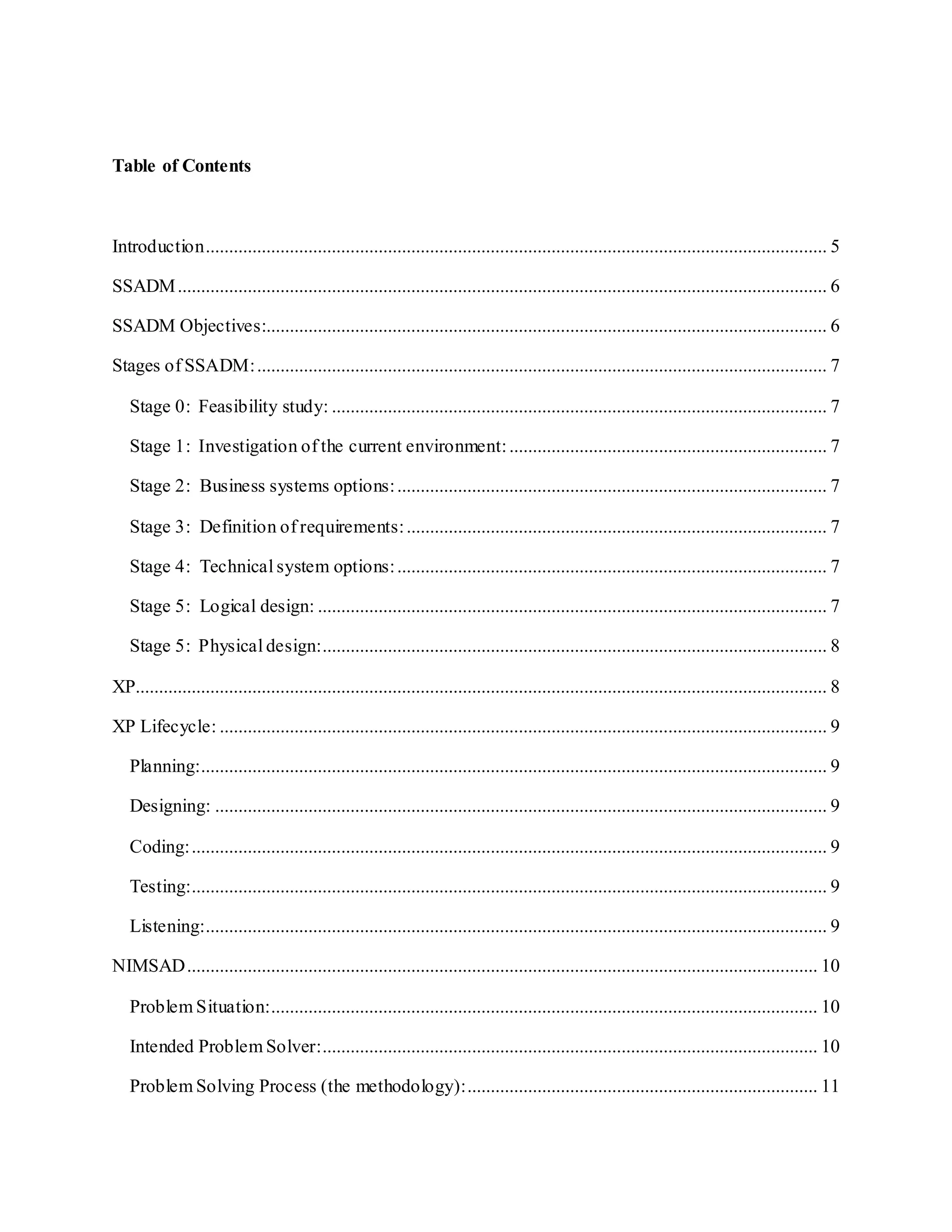 Comparison of SSADM and XP using NIMSAD framework | DOCX
