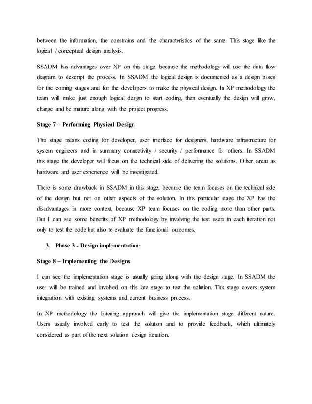 Comparison of SSADM and XP using NIMSAD framework | PDF