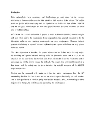 Comparison of SSADM and XP using NIMSAD framework | PDF