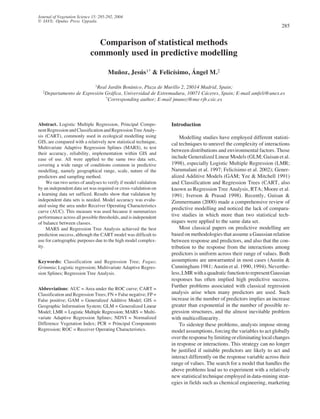 Comparison of statistical methods commonly used in predictive modeling | PDF