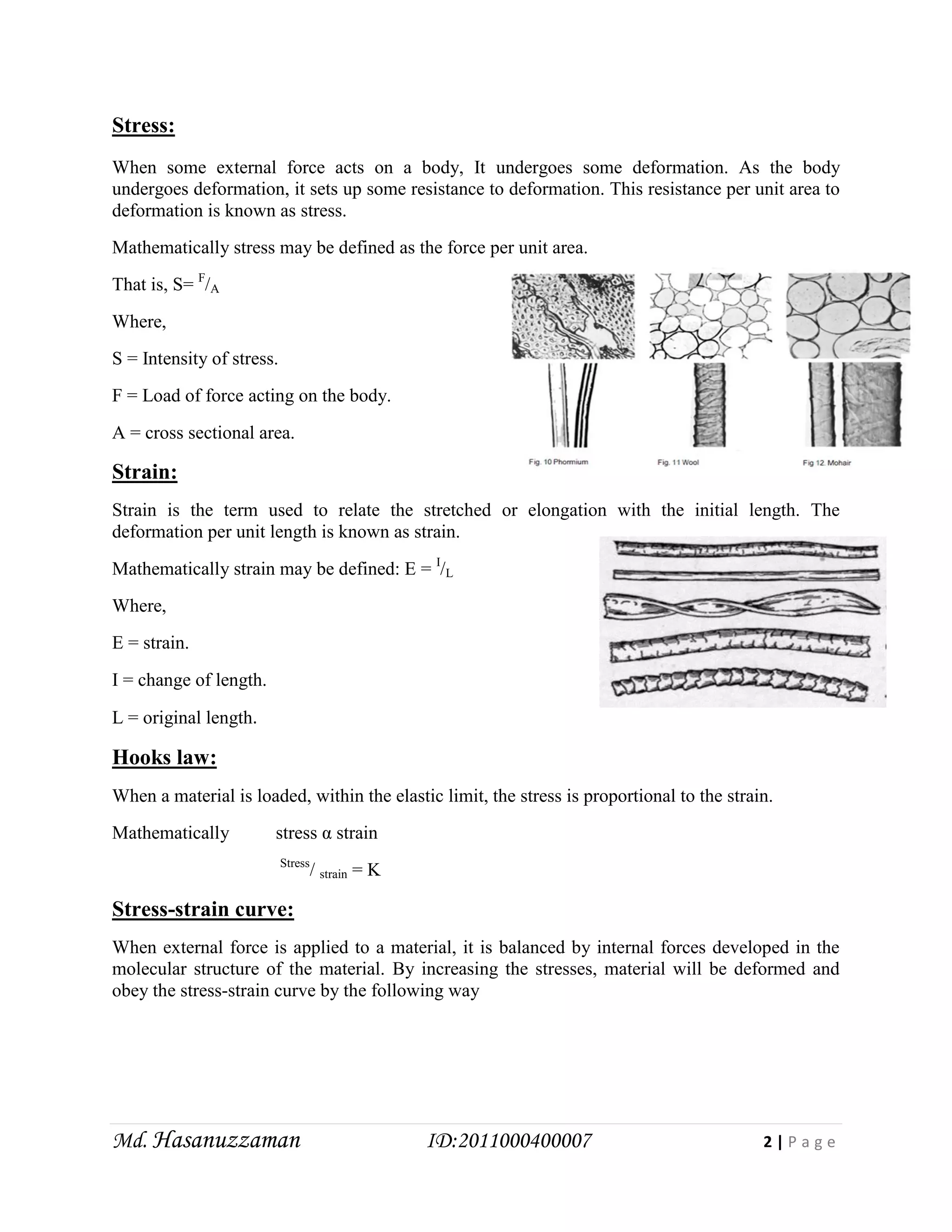 Comparison of tensile properties of textile fibre | PDF