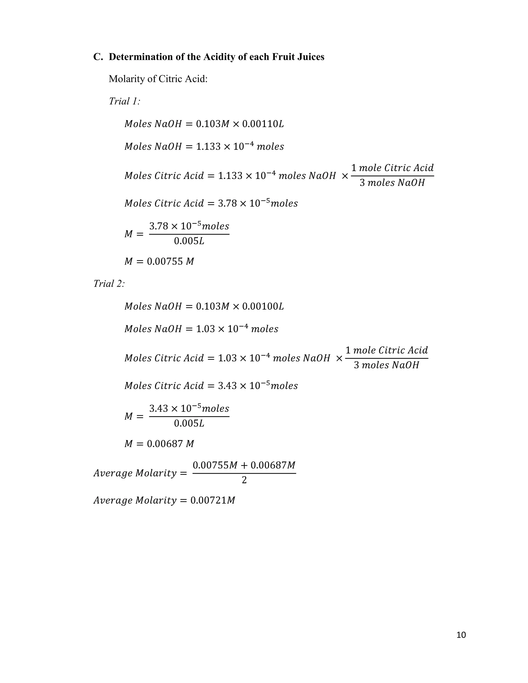 Comparison of the acidity of fruit juices | DOCX