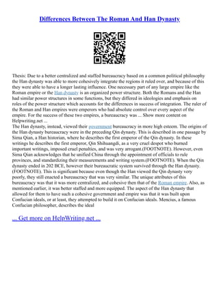 Comparison Of The Han Dynasty And The Roman Empire | PDF