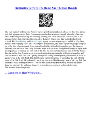 Comparison Of The Han Dynasty And The Roman Empire | PDF