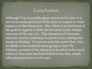 Comparison of The Odyssey and Troy | PPTX