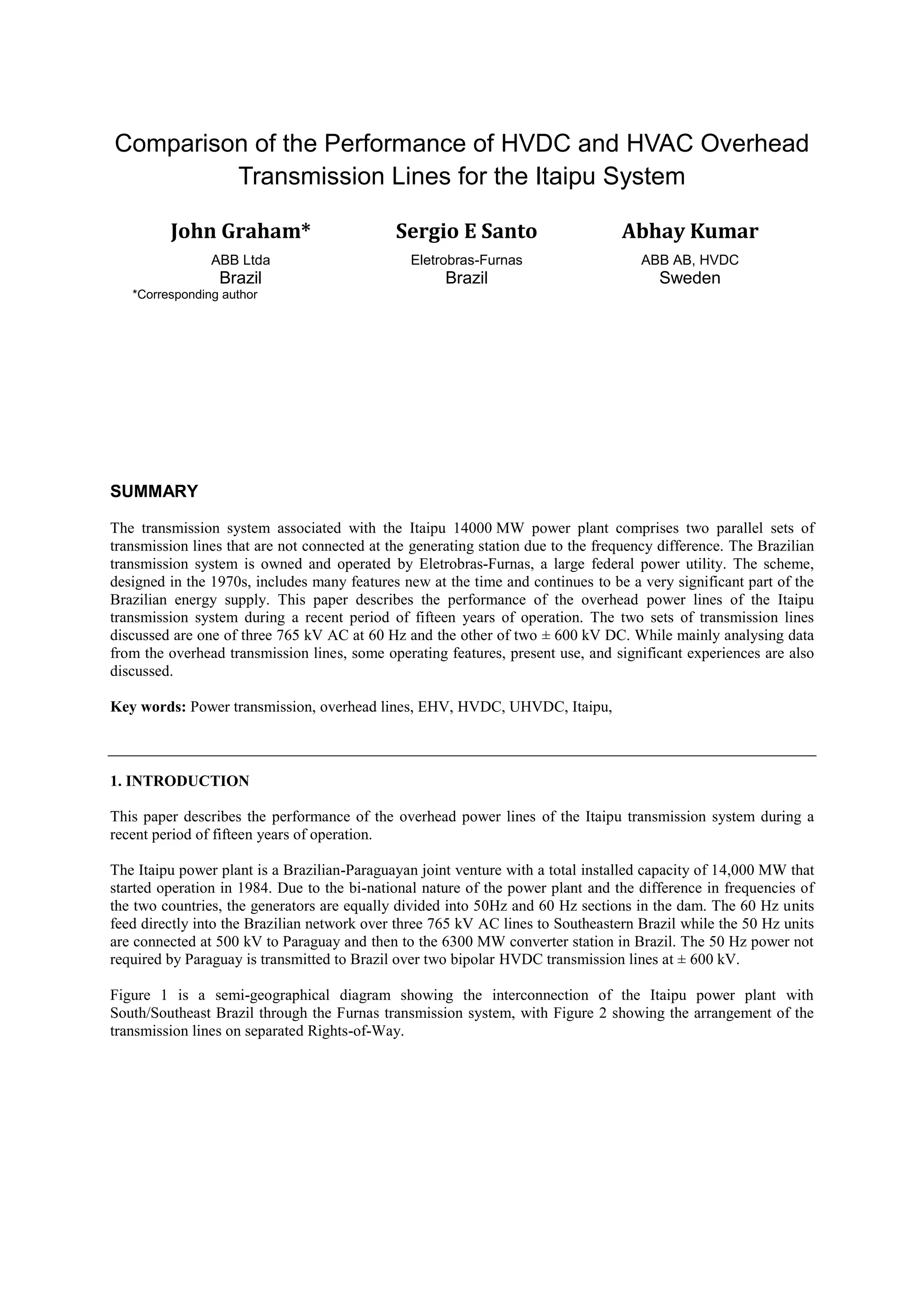 Comparison of the performance of hvdc and hvac overhead transmission ...