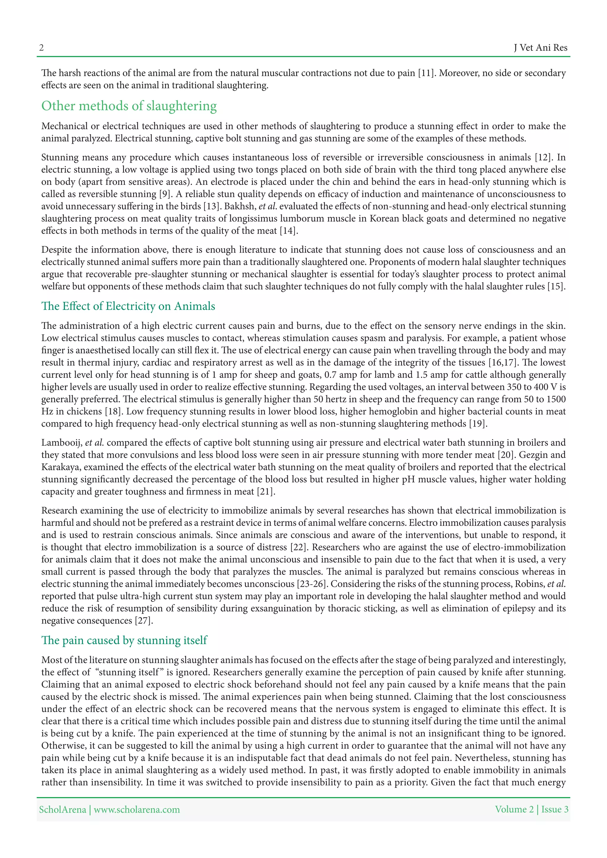 Comparison of the stunning and non stunning slaughtering methods in the ...