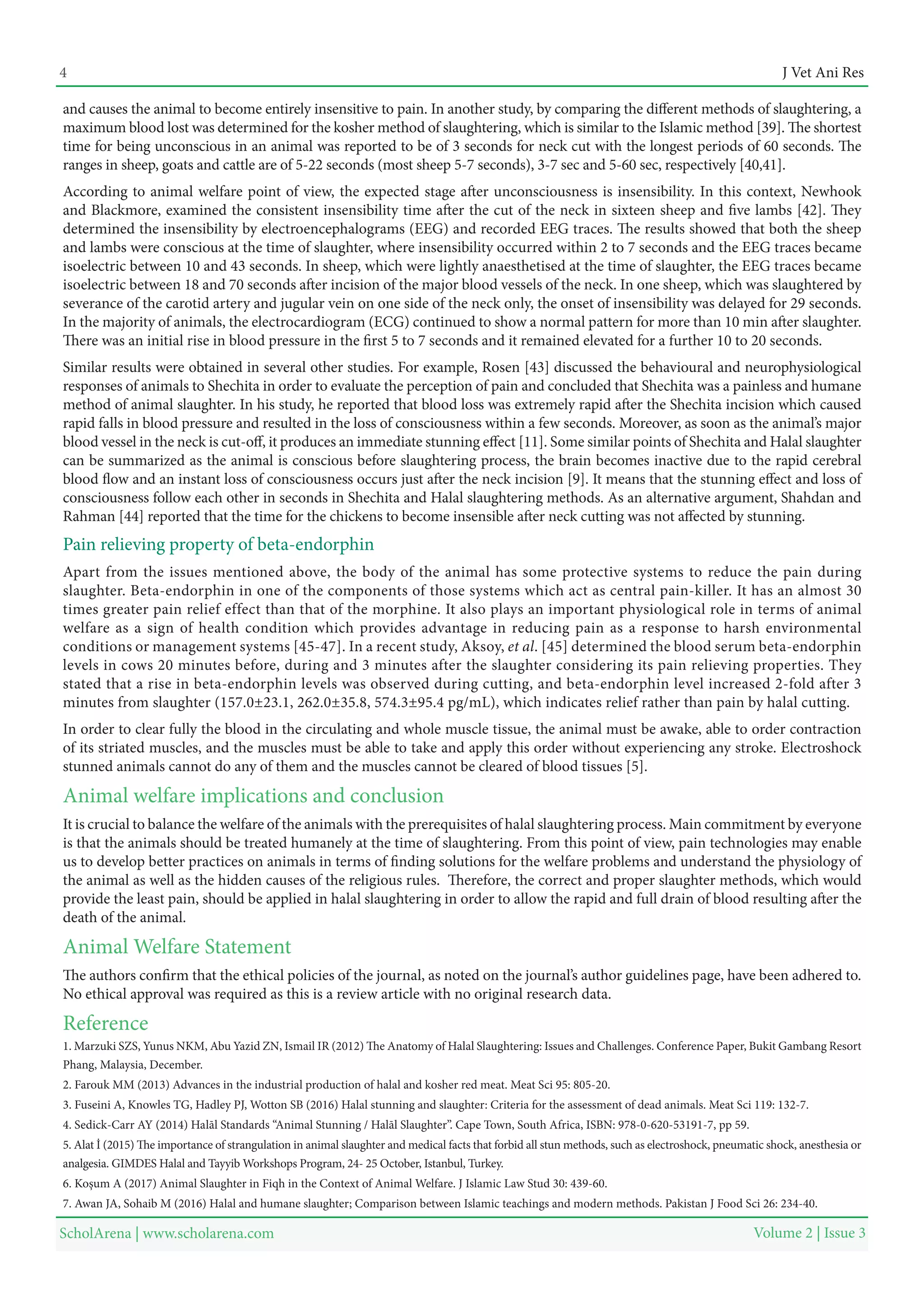 Comparison of the stunning and non stunning slaughtering methods in the ...