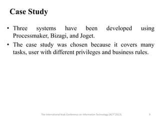 Comparison of the workflow management systems bizagi, process maker ...
