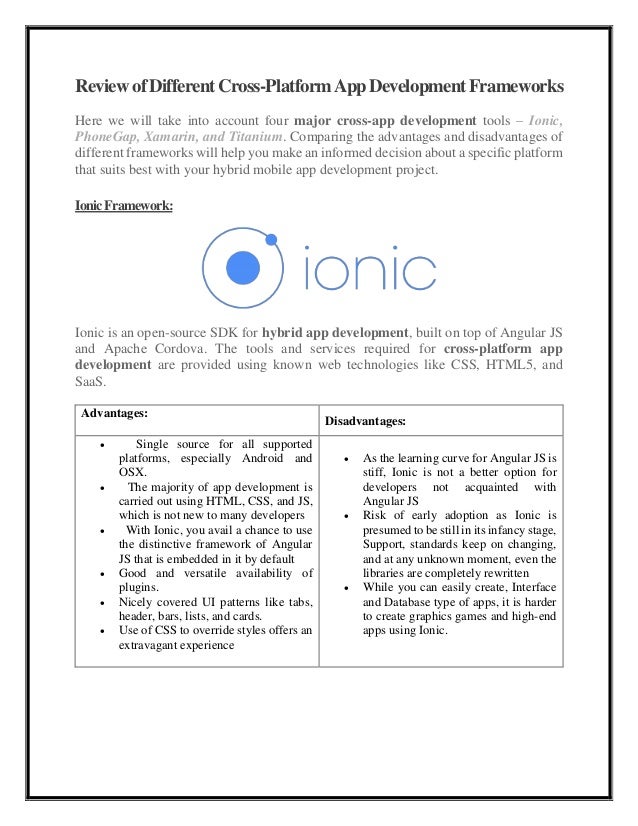 COMPARISON OF TOP FOUR CROSS PLATFORM APP DEVELOPMENT FRAMEWORKS – IONIC VS PHONEGAP VS XAMARIN ...