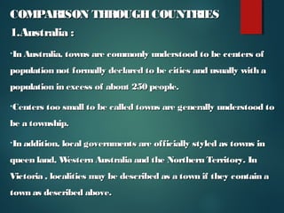 Comparison of town and region | PPT