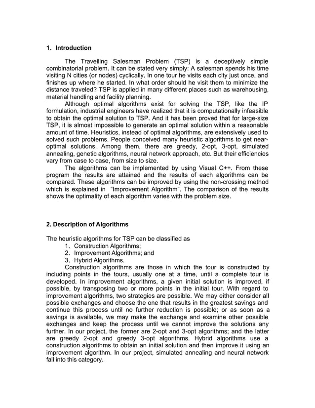 Comparison Of Tsp Algorithms Pdf Computer Software And Applications Computing