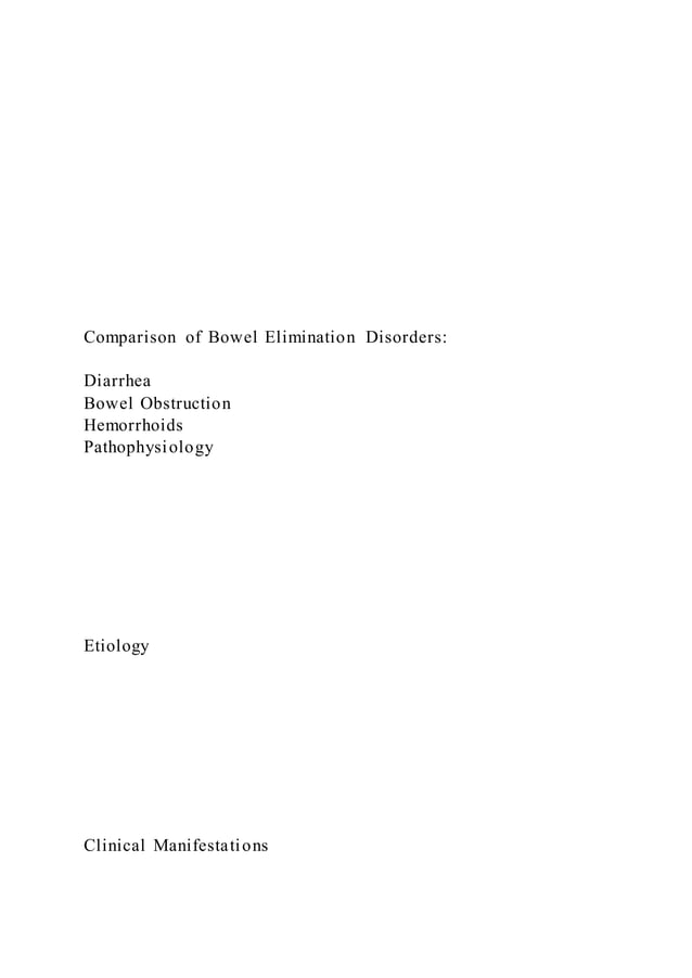 Comparison of Urinary Elimination DisordersStress Incontinenc | DOCX