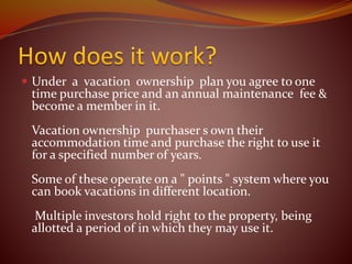 Comparison of vacation ownership amenities with hotel amenities and ...
