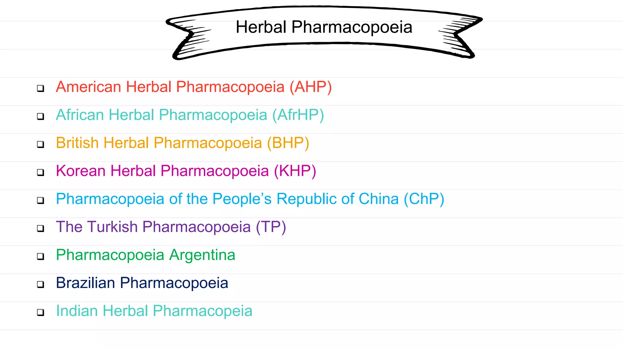Comparison of various herbal pharmacopoeias.pptx