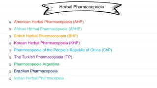 Comparison of various herbal pharmacopoeias.pptx