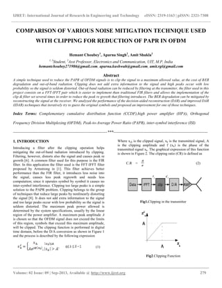 Comparison of various noise mitigation technique used with clipping for ...