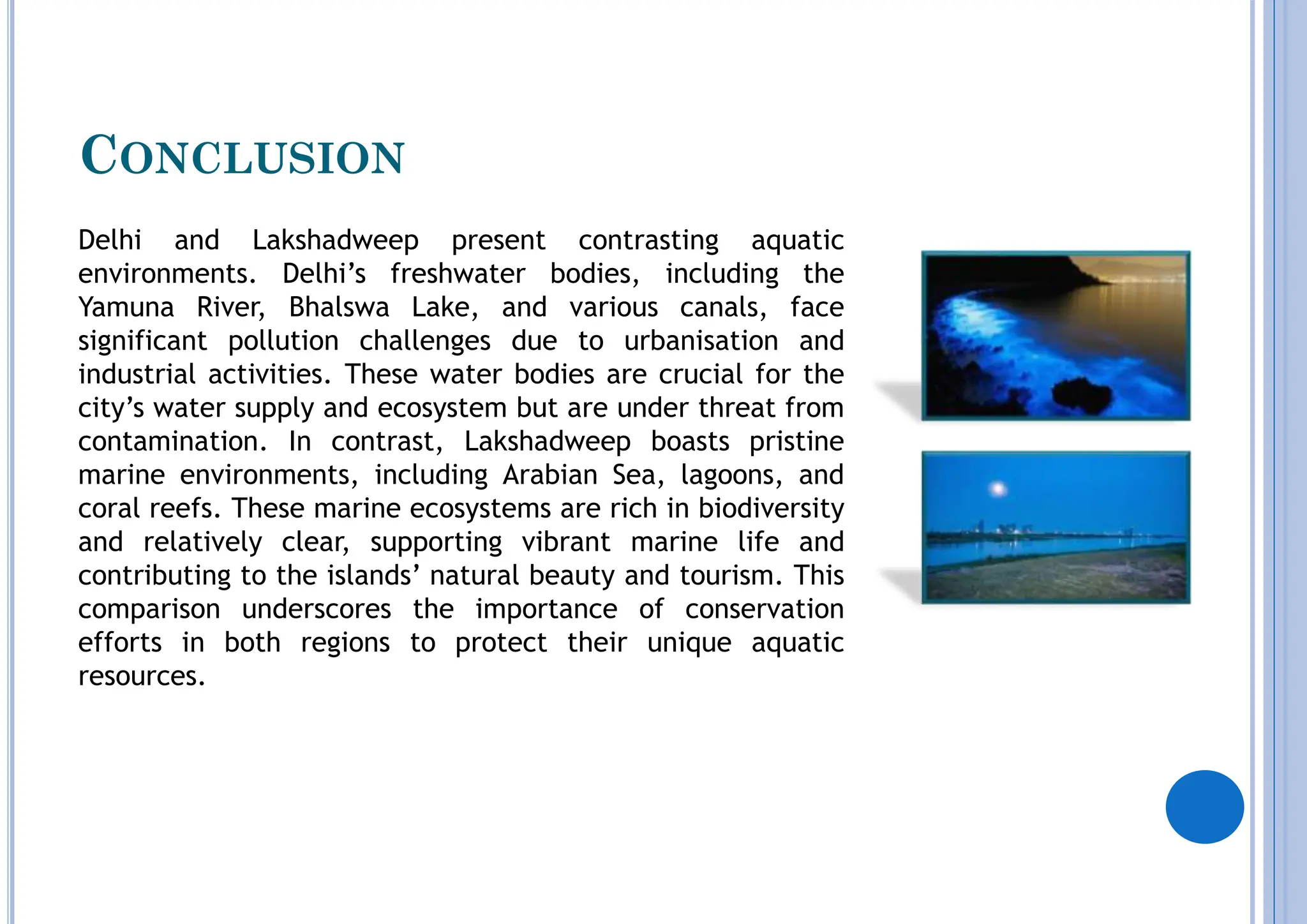 Comparison of Water Bodies in Delhi and Lakshadweep | PPTX