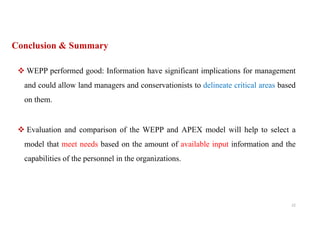 Comparison of wepp and apex runoff | PPT