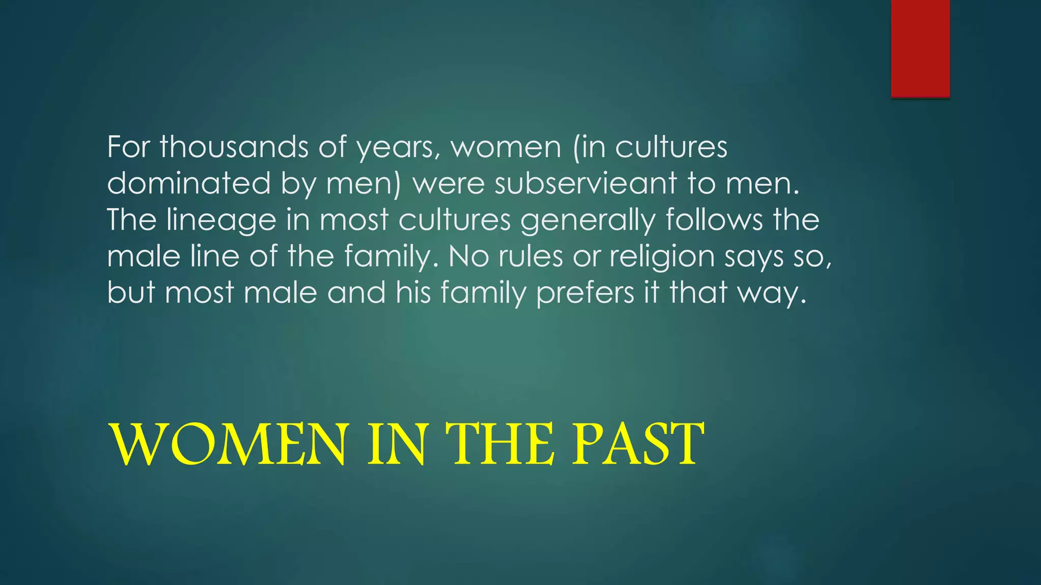 Comparison of women in the past and present | PPTX