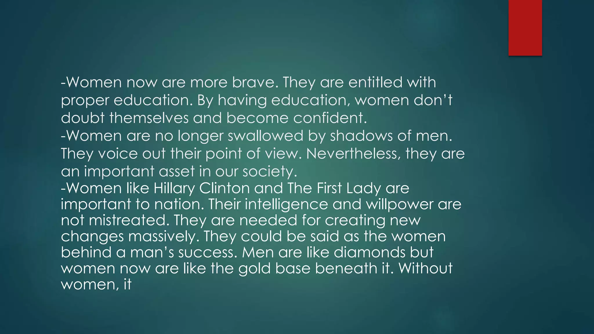 Comparison of women in the past and present | PPTX