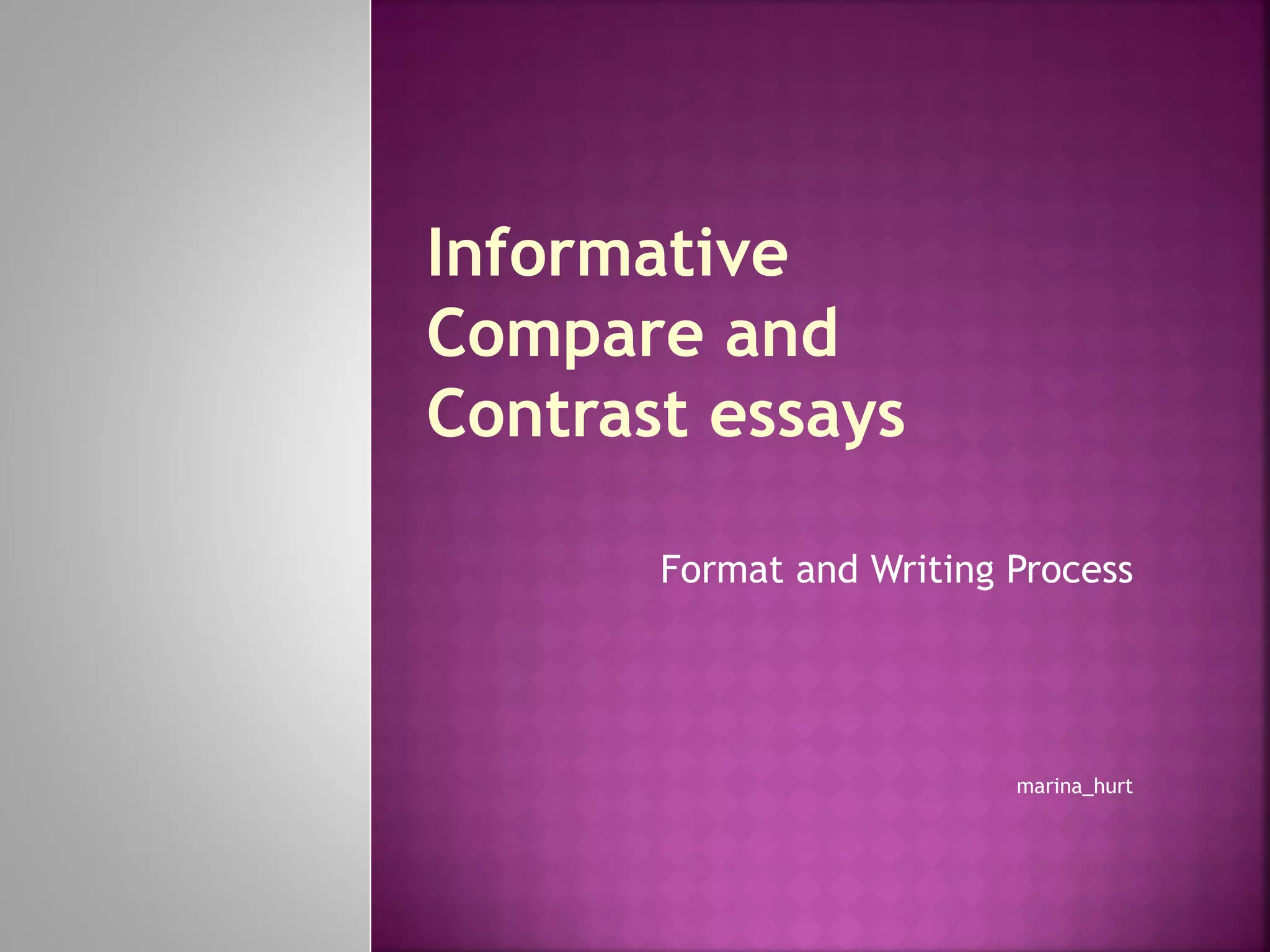 Comparison or contrast essay notes | ODP