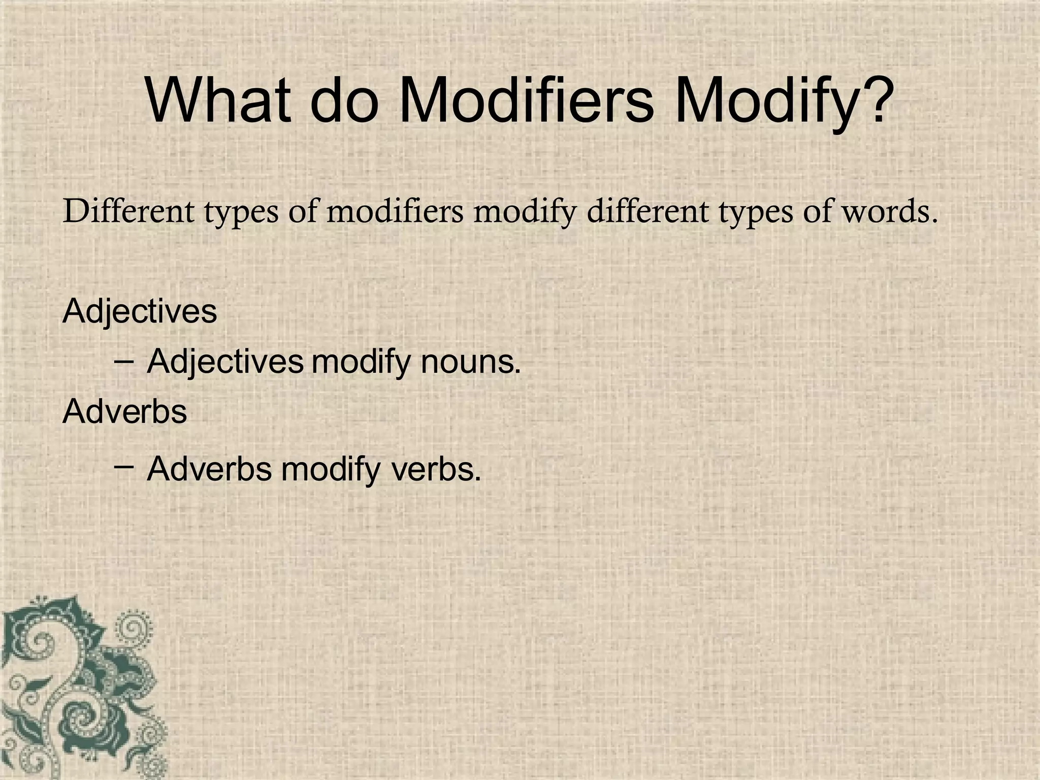 Comparisons & Modifiers | PPT