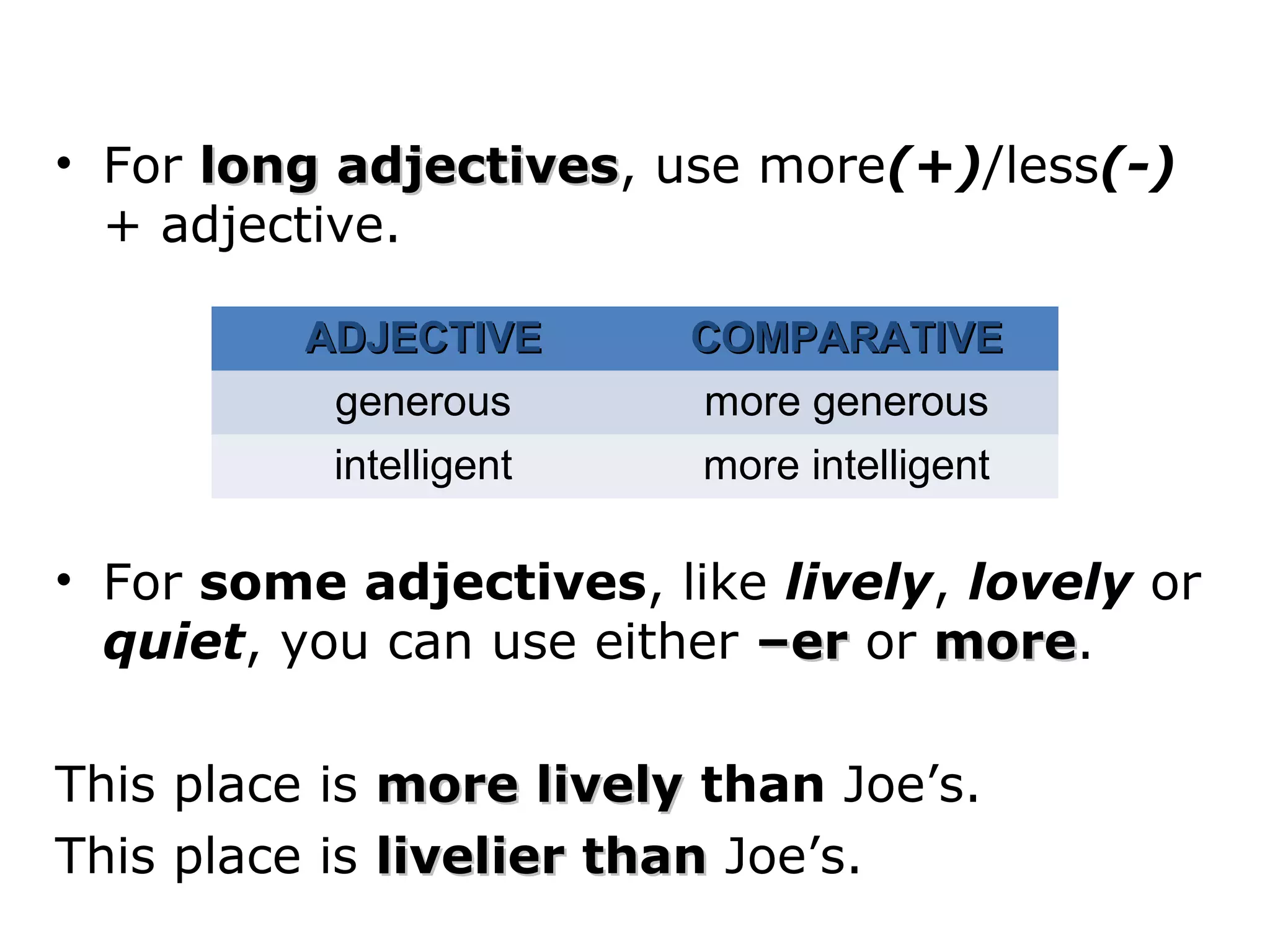 Comparisons and superlatives | PPT