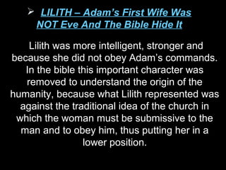 Comparisons between eve and lilith | PPT