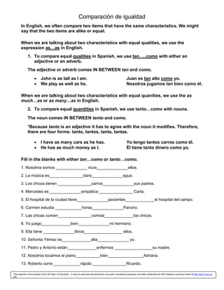 Comparisonsequality | PDF