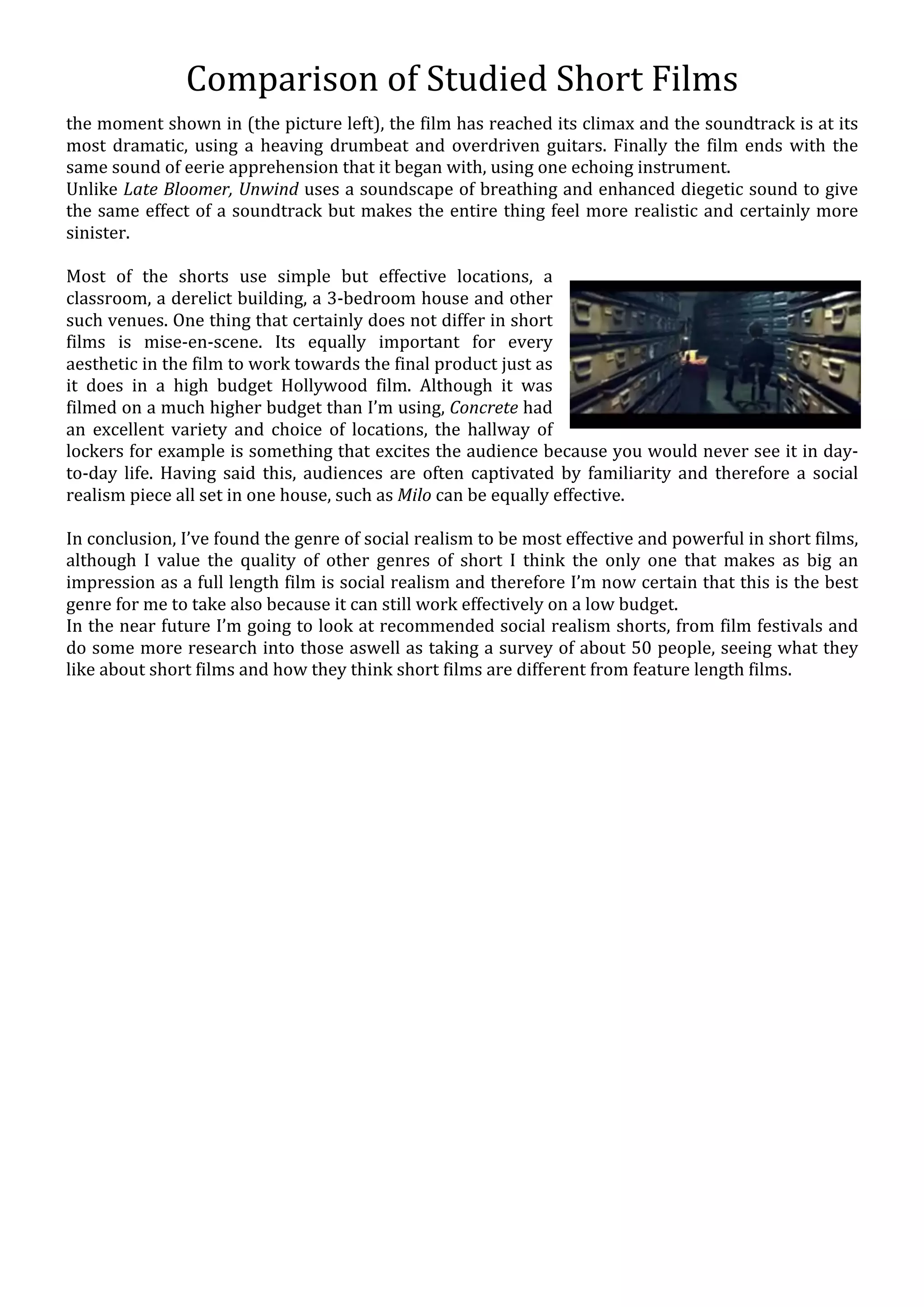 Comparison Short Films | PDF