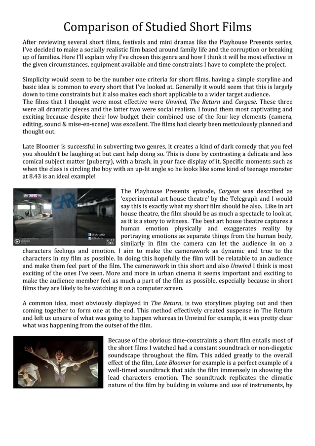 Comparison Short Films | PDF