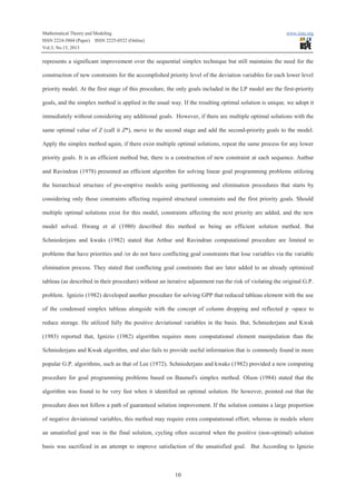 Comparisons of linear goal programming algorithms | PDF