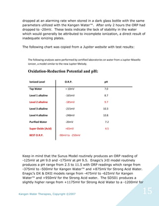 Comparisons of Water Ionizers - Kangen is best | PDF | Chemistry | Science
